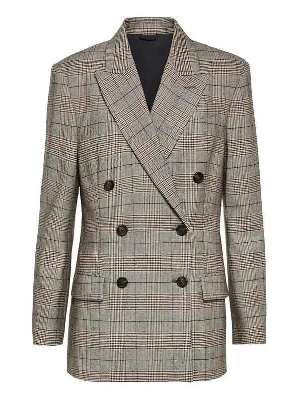 Brunello Cucinelli Checked Blazer - Neutrals