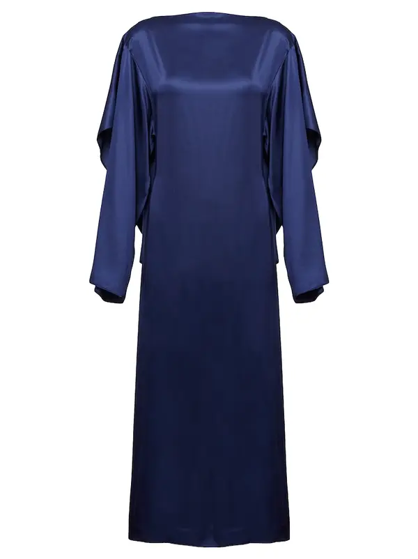 MAISON MARGIELA Draped Satin Midi Dress - Blue