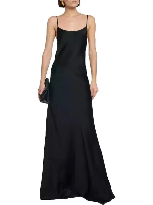 Victoria Beckham Satin Slip Dress - Black