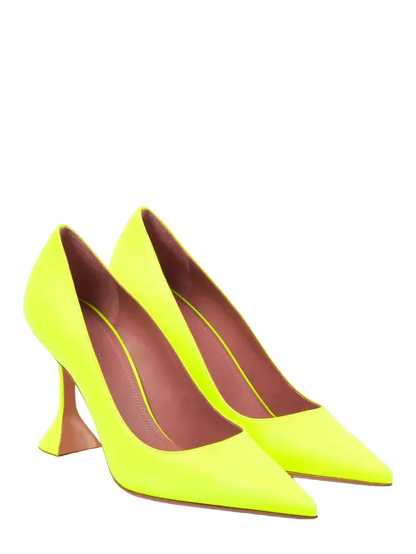 Amina Muaddi Ami Leather Pumps - Yellow