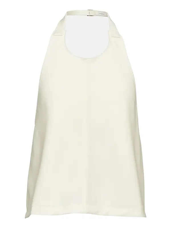 Wardrobe.NYC Halterneck Wool Top - White