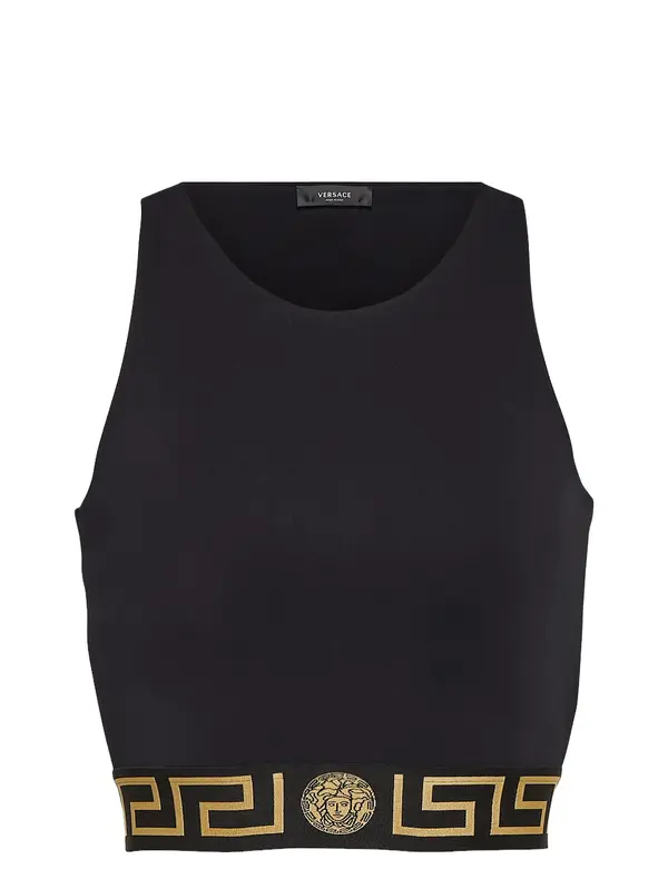 Versace Greca Cutout Sports Bra - Black