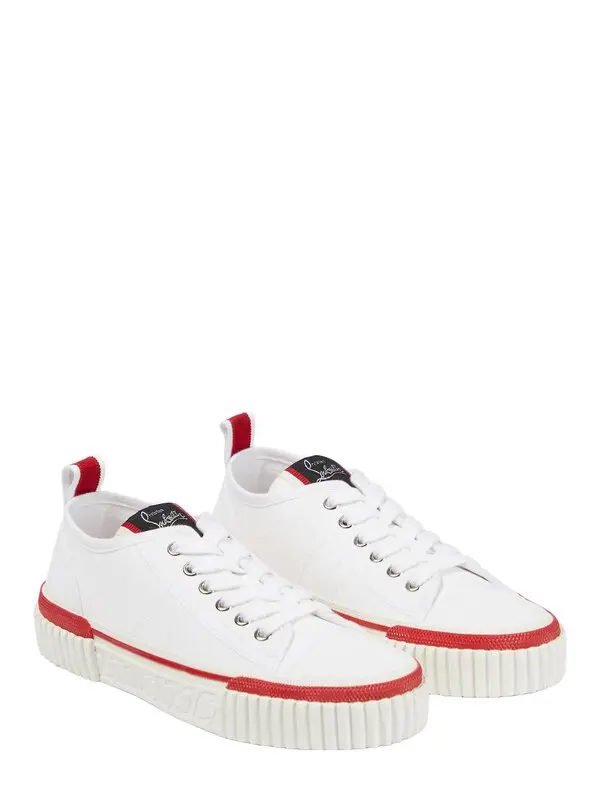 CHRISTIAN LOUBOUTIN Pedro Canvas Lace-up Sneakers - Multicoloured
