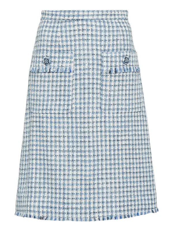 Etro Houndstooth High-rise Miniskirt - Blue