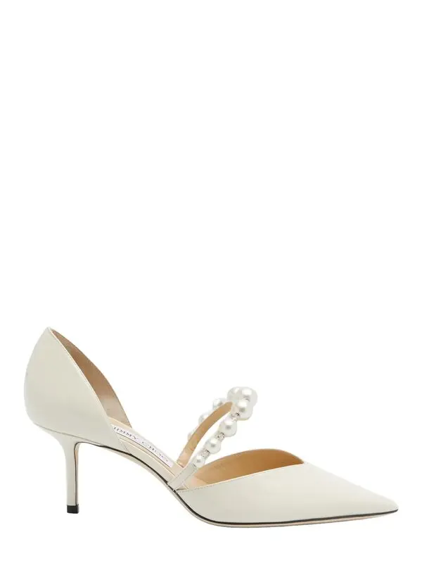 JIMMY CHOO Aurelie Pearly Band D'orsay Pumps - Latte White