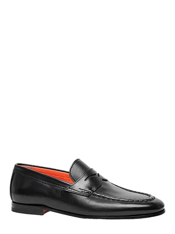 Santoni Carlos Penny Loafers - Black