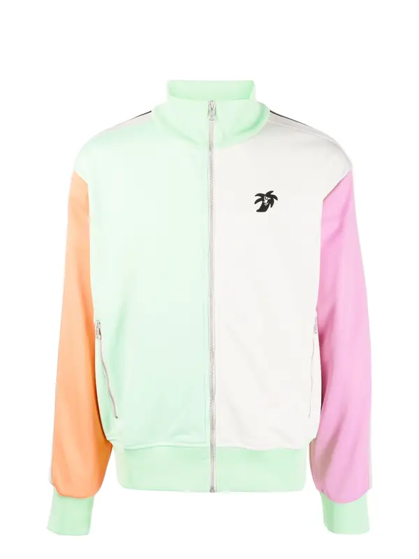 Palm Angels Colourblock Logo-print Track Jacket - Green