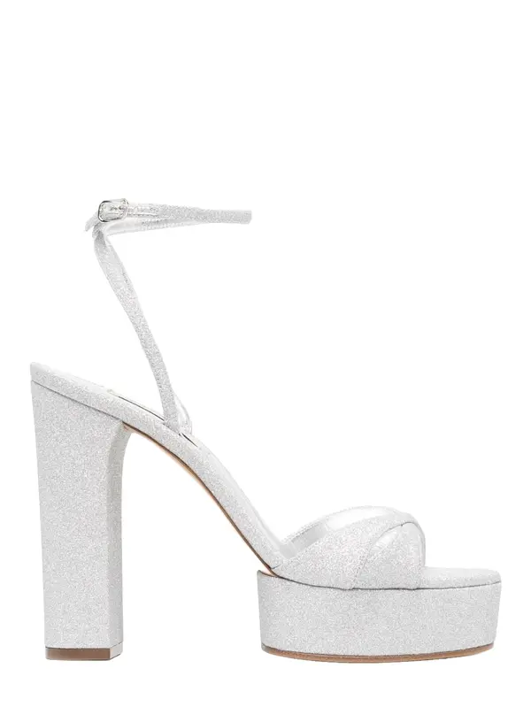 Casadei Betty Citylight 130mm Platform Sandals - Silver
