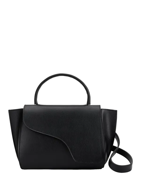 ATP ATELIER Arezzo Saffiano Handbag - Black