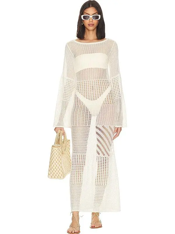 L'academie Evea Maxi Knit Dress - White
