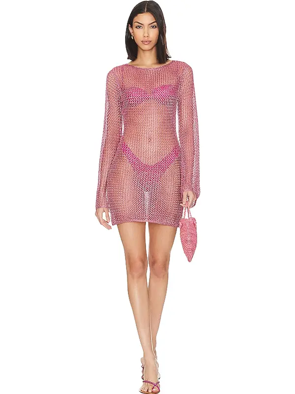 Superdown Gaia Mini Dress - Pink Metallic