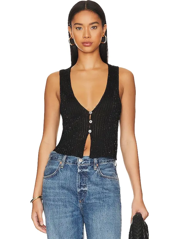 Free People Seascape Vest - Black Combo