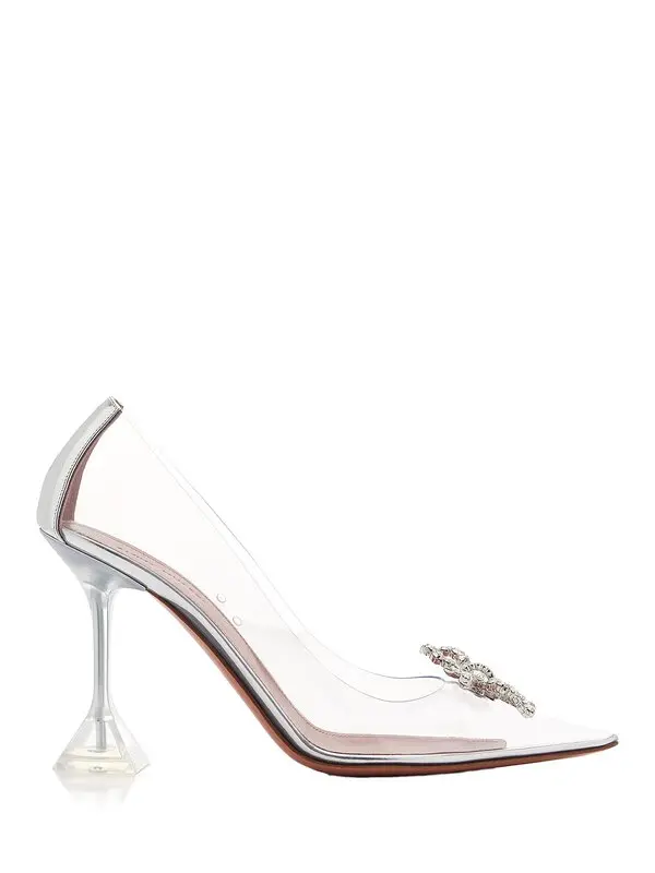Amina Muaddi Rosie Crystal-embellished Pvc Pumps - Clear