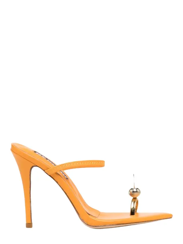 Natasha Zinko Bunny 110mm Leather Sandals - Orange