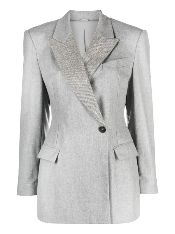 Brunello Cucinelli Single-breasted Blazer - Grey