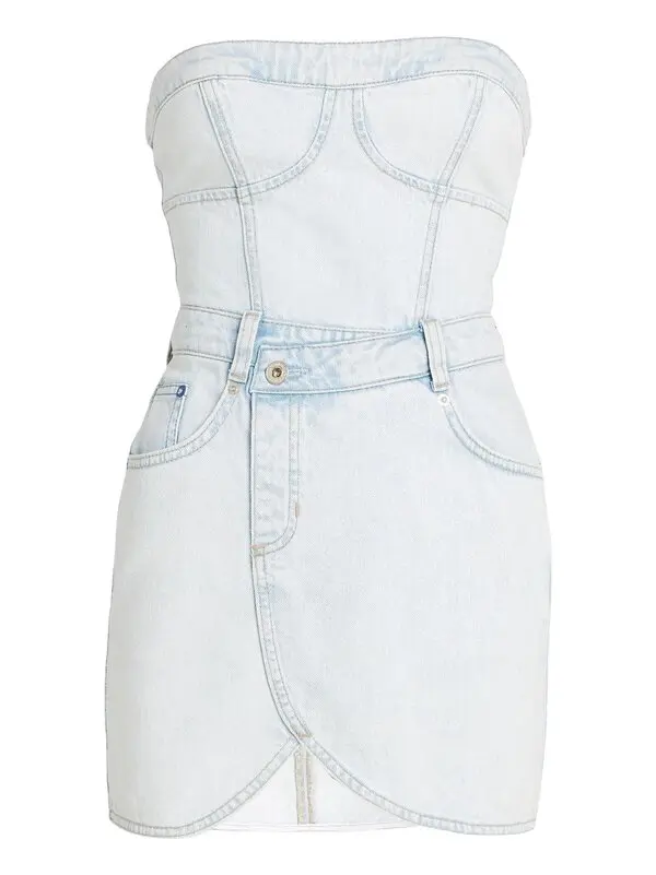 Karl Lagerfeld Bustier Denim Minidress - White
