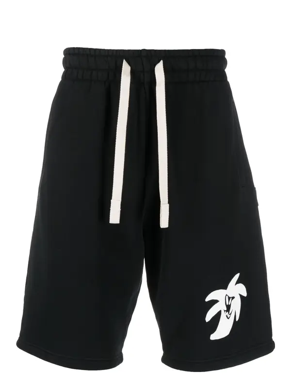 Palm Angels Graphic-print Track Shorts - Black