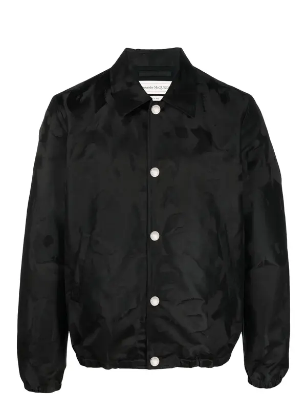 Alexander McQueen Satin Bomber Jacket - Black
