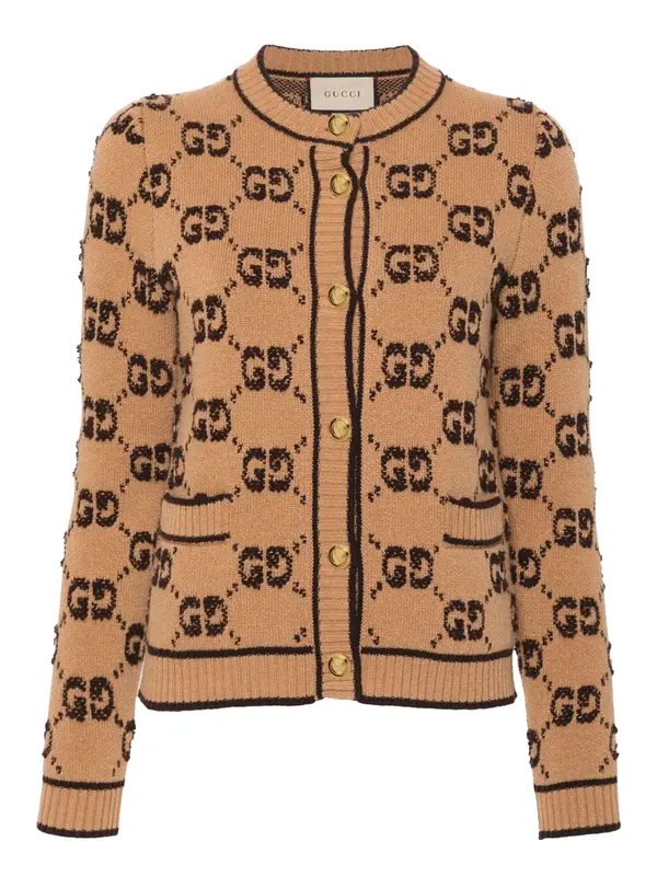 Gucci Gg Jacquard Cardigan - Neutrals