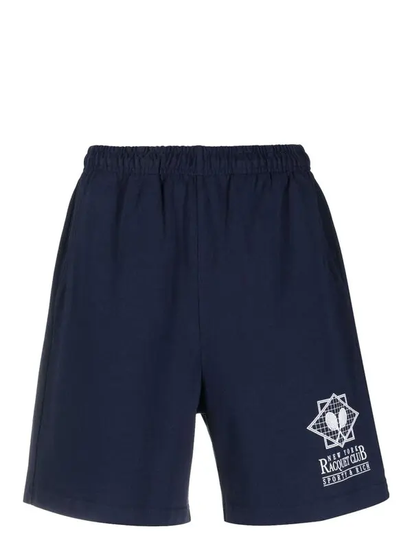 SPORTY & RICH Ny Racquet Club Track Shorts - Blue