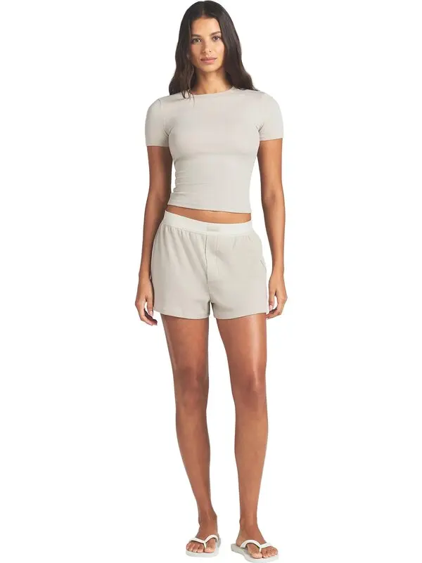 SKIMS Cotton Rib T-shirt - Stone