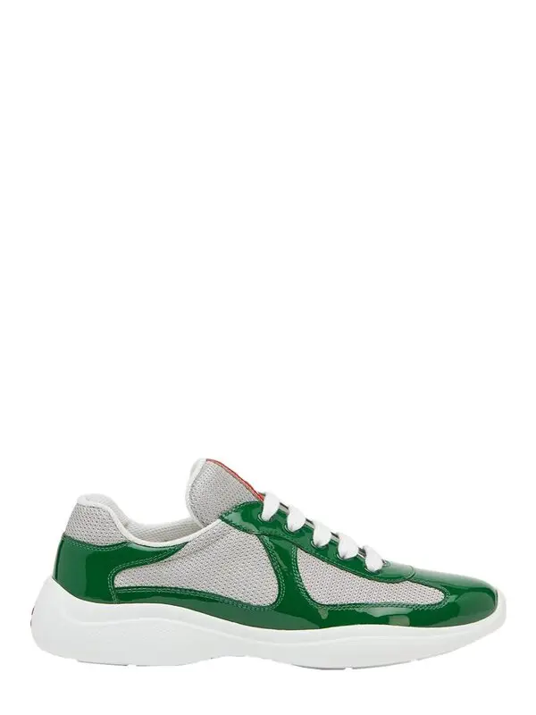 Prada America's Cup Vernice Patent Runner Sneakers - Green