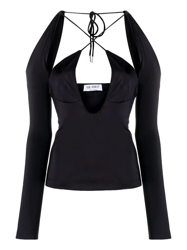 Attico Zane Cut-out Top - Black