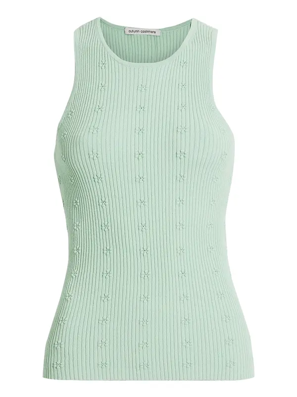 Autumn Cashmere Jacquard-knit Tank - Mint