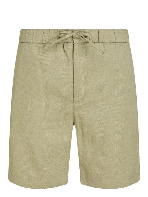 Frescobol Carioca Felipe Linen-cotton Blend Shorts - Sage Green