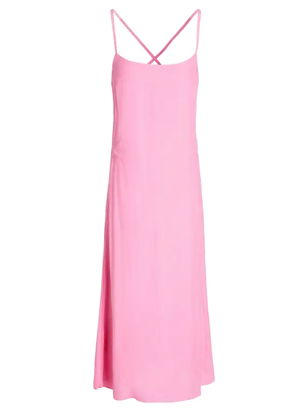 Melissa Odabash Primrose Lace-up Crepe Midi Dress - Bubblegum