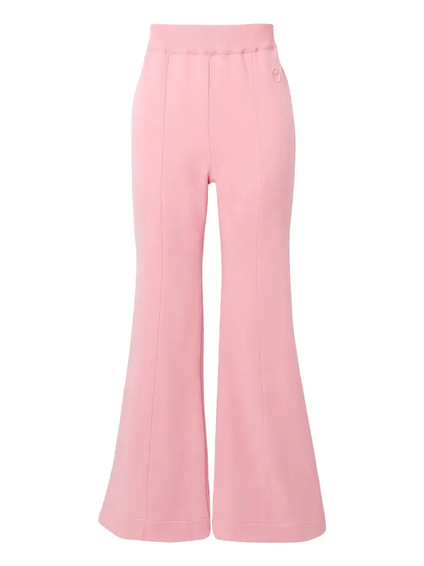 AZ FACTORY Cotton-terry Flared Pants - Baby Pink