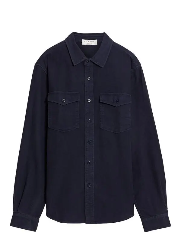 ALEX MILL Highland Cottonflannel Shirt - Navy