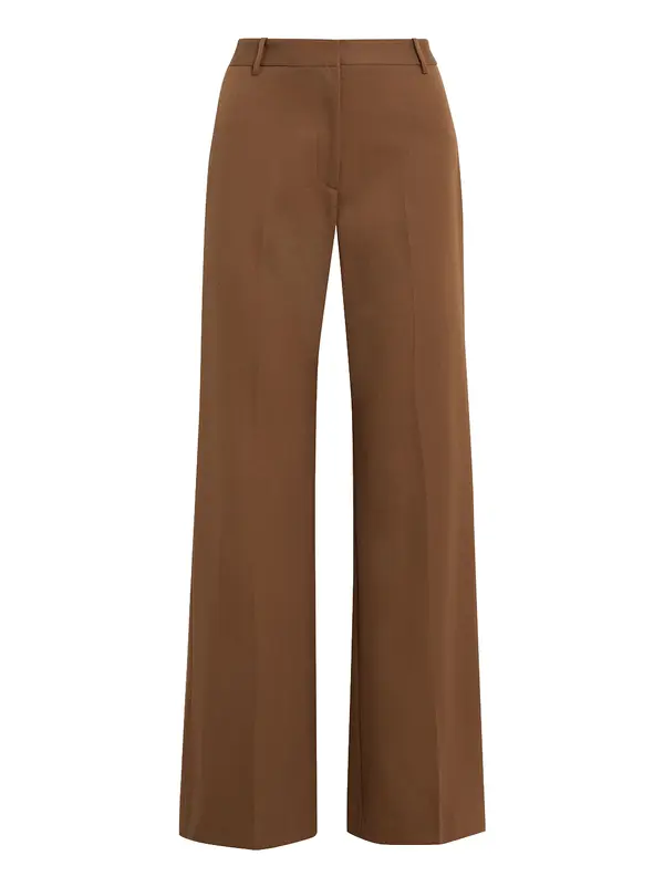 NILI LOTAN Arielle Wool-twill Flared Pants - Brown
