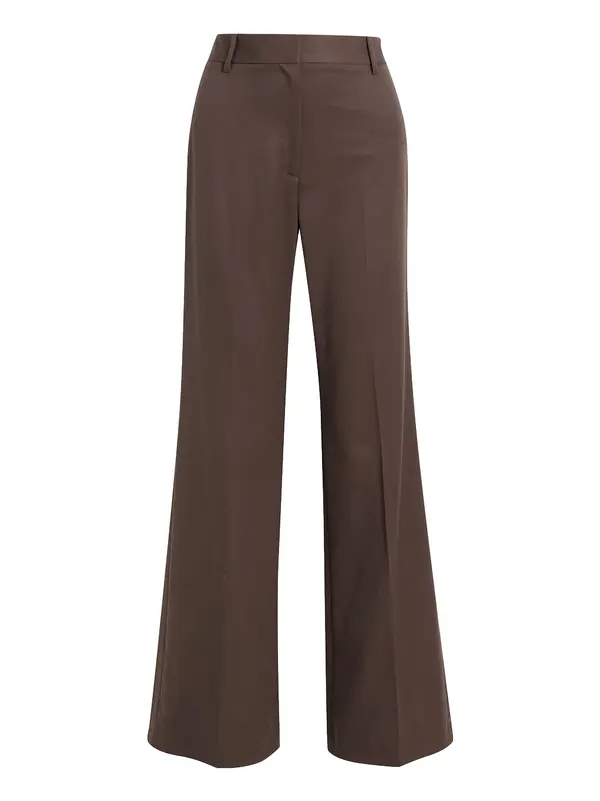 NILI LOTAN Arielle Wool-twill Flared Pants - Dark Brown