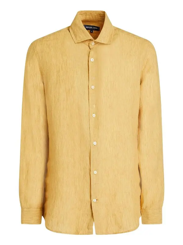 Frescobol Carioca Antonio Linen Shirt - Marigold