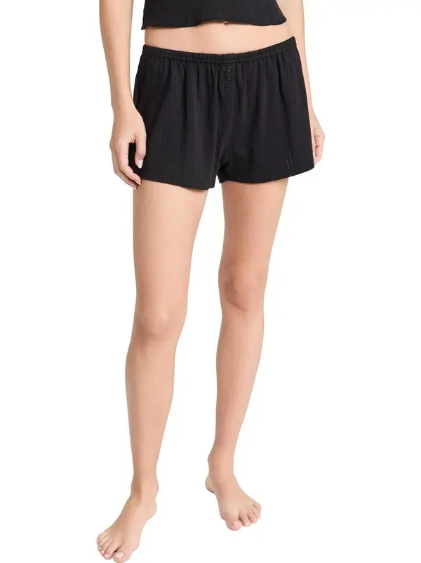 COUCOU The Shorts: Pointelle - Black