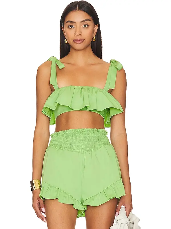 CAMILA COELHO Brittany Crop Top - Green