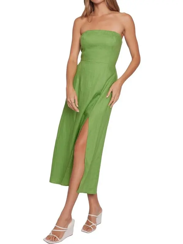 LOST + WANDER Elia Strapless Maxi Dress - Garden Green