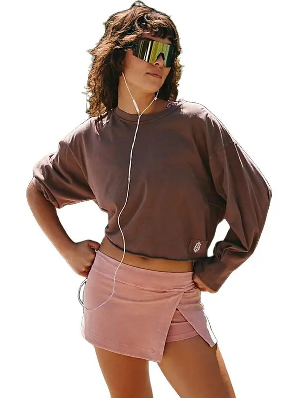 Free People Inspire Layer Long Sleeve Top - Black Walnut