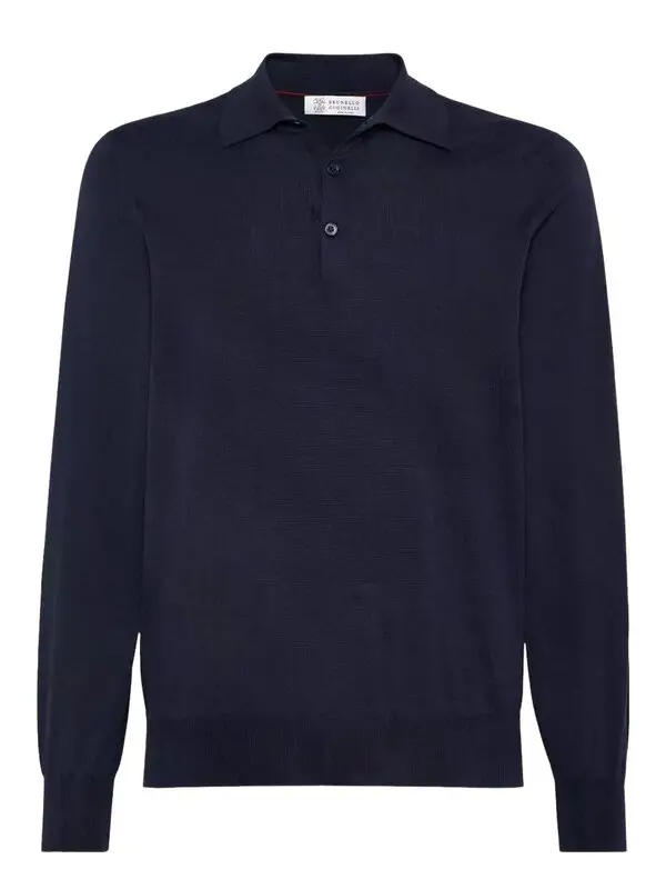 Brunello Cucinelli Cotton Polo Sweater - Blue