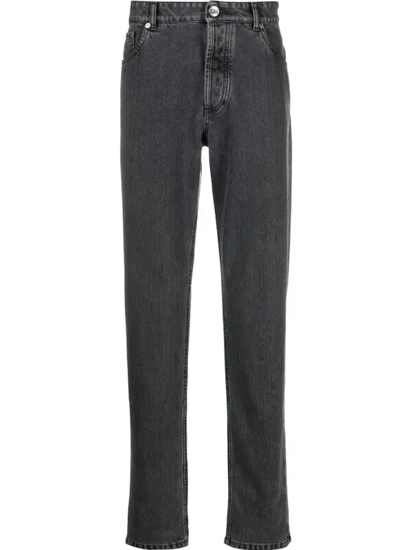 Brunello Cucinelli Slim-cut Cotton Jeans - Grey