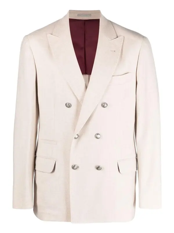 Brunello Cucinelli Peak-lapel Double-breasted Blazer - Neutrals