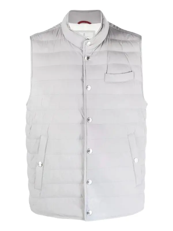 Brunello Cucinelli Quilted Down Gilet - Grey