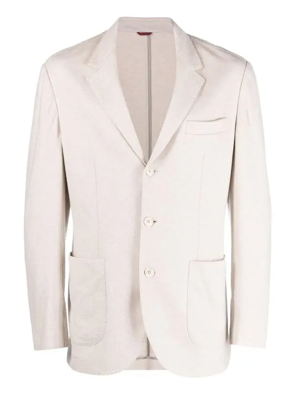 Brunello Cucinelli Single-breasted Cashmere Jersey Blazer - Neutrals