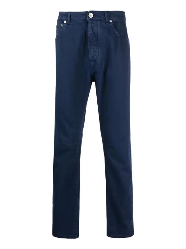 Brunello Cucinelli Slim-cut Cotton Jeans - Blue