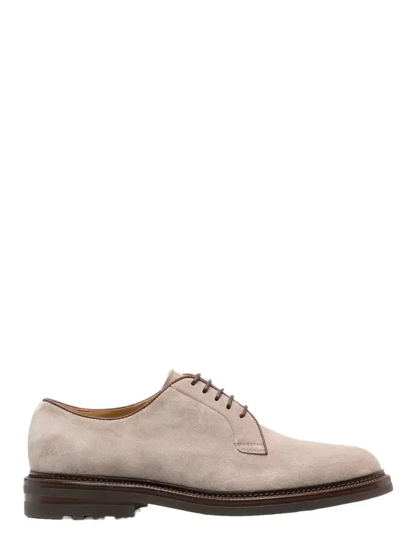 Brunello Cucinelli Suede Derby Shoes - Neutrals