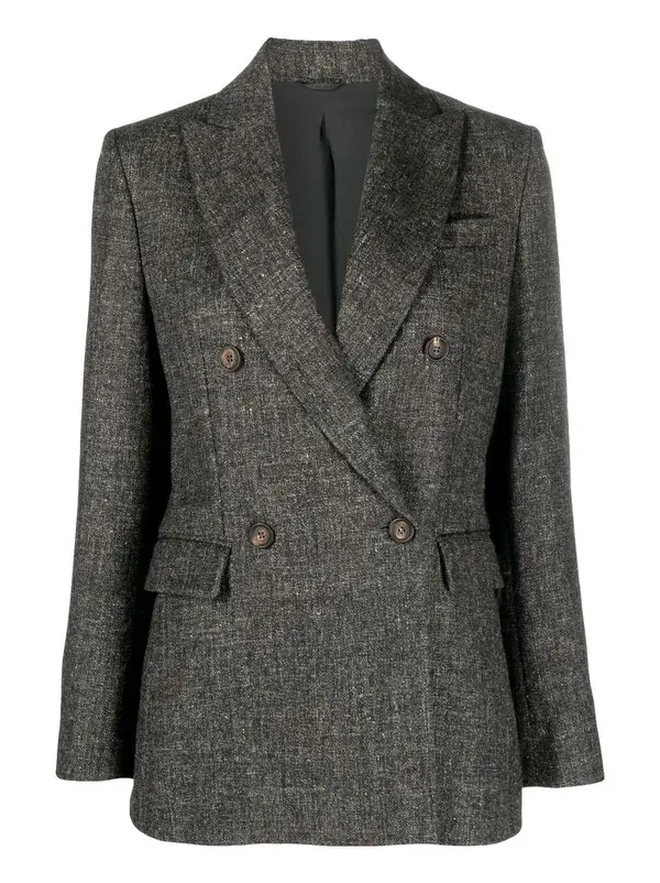 Brunello Cucinelli Double-breasted Blazer - Grey