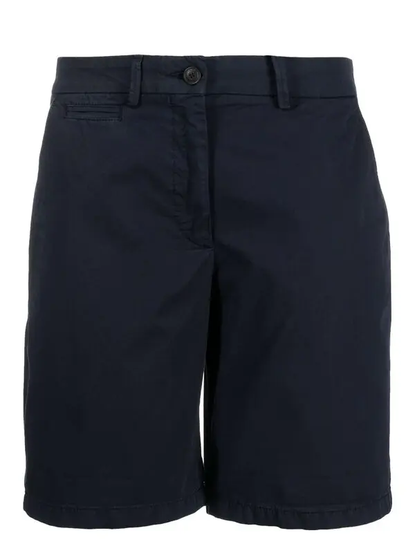 Tommy Hilfiger Embroidered Logo Cotton-lyocell Blend Shorts - Blue