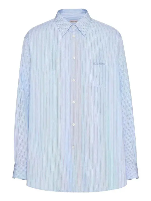 Valentino Garavani Embroidered-logo Cotton Shirt - White