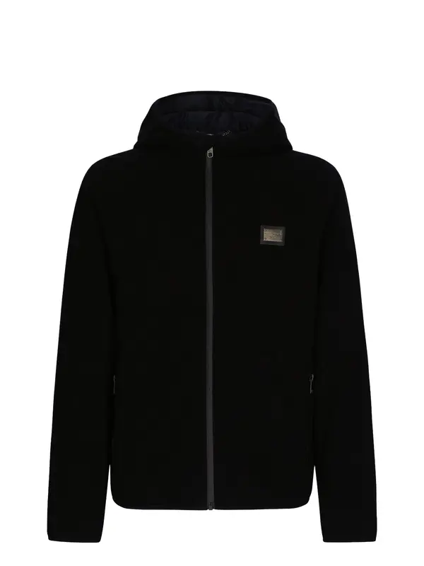 Dolce & Gabbana Logo-plaque Hooded Jacket - Black